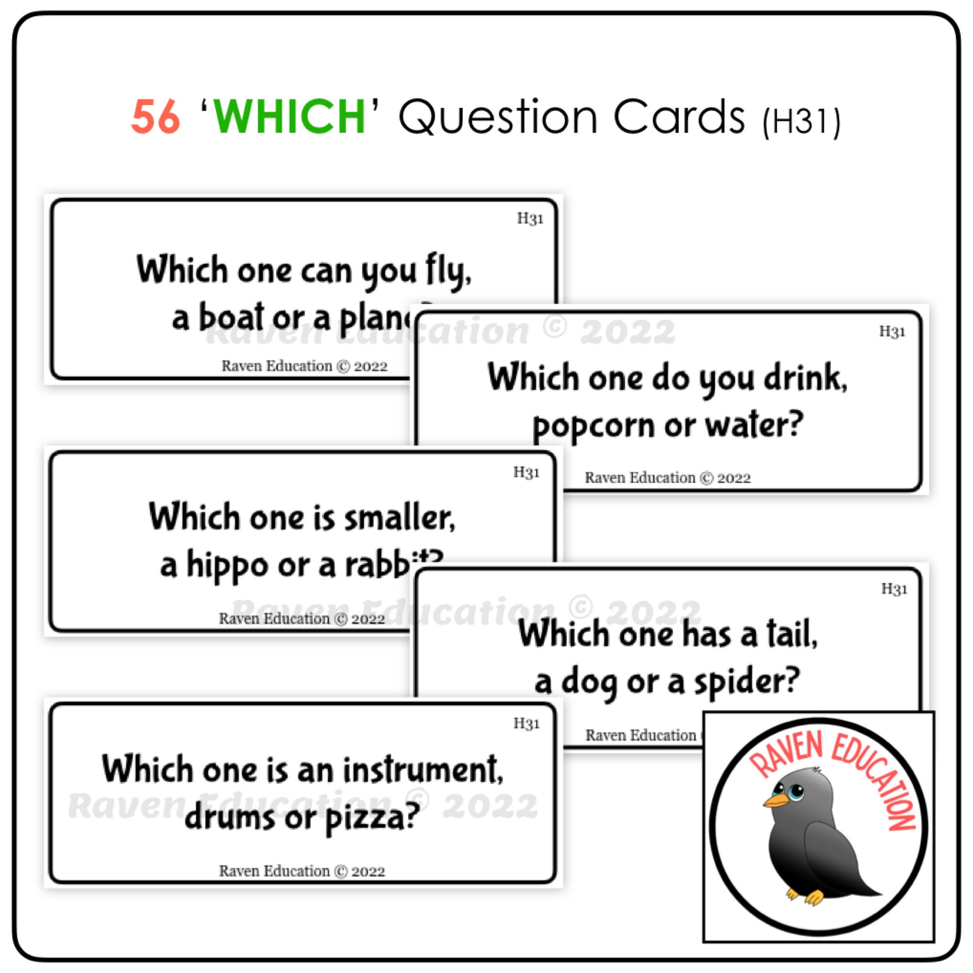 WHICH Question Cards (ABLLS-R Aligned H31) - Etsy