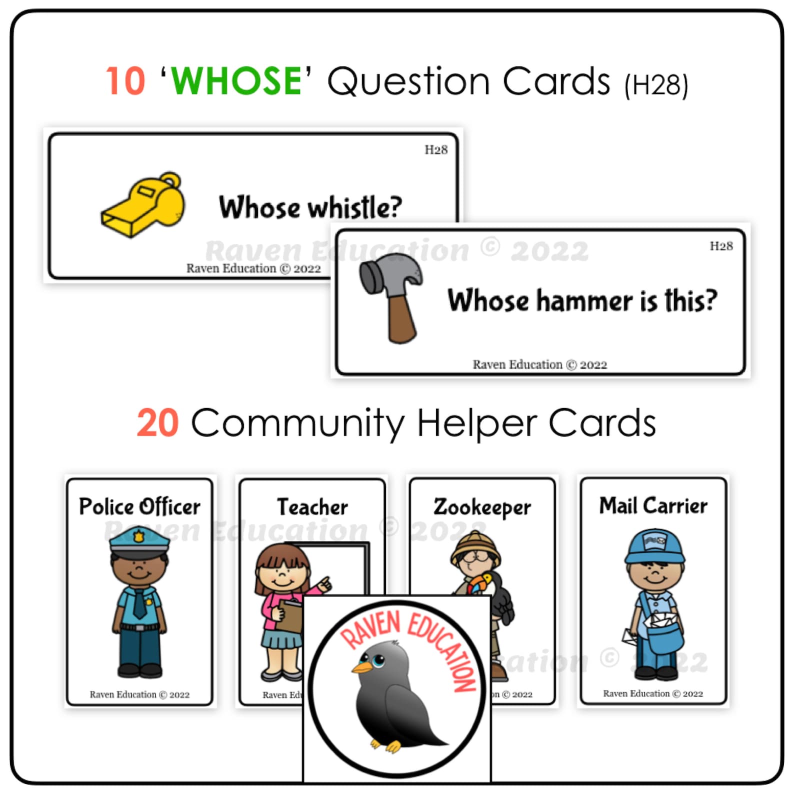 WHO + WHOSE Question Cards (ABLLS-R Aligned H28) - Etsy