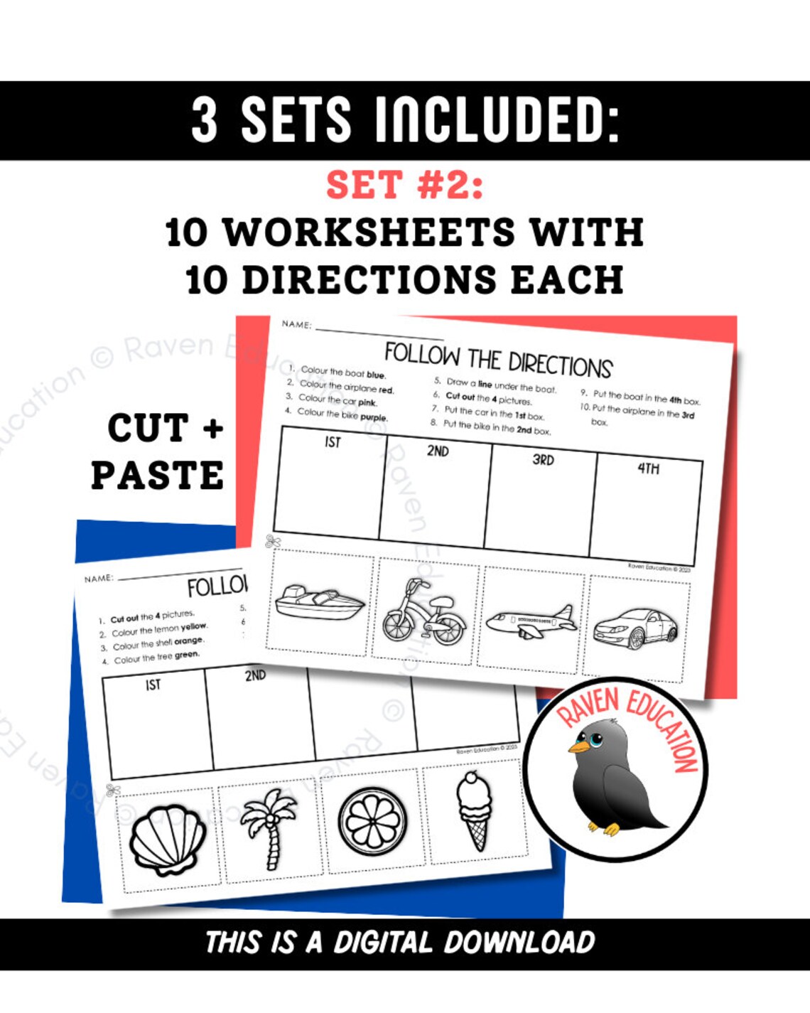 Following 1-step Directions: No-prep Worksheets speech Therapy, Special ...