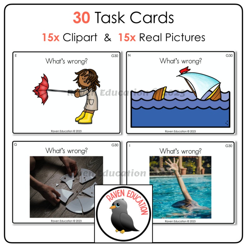 Identifying Problems Task Cards (aligned With ABLLS-R G30) - Etsy