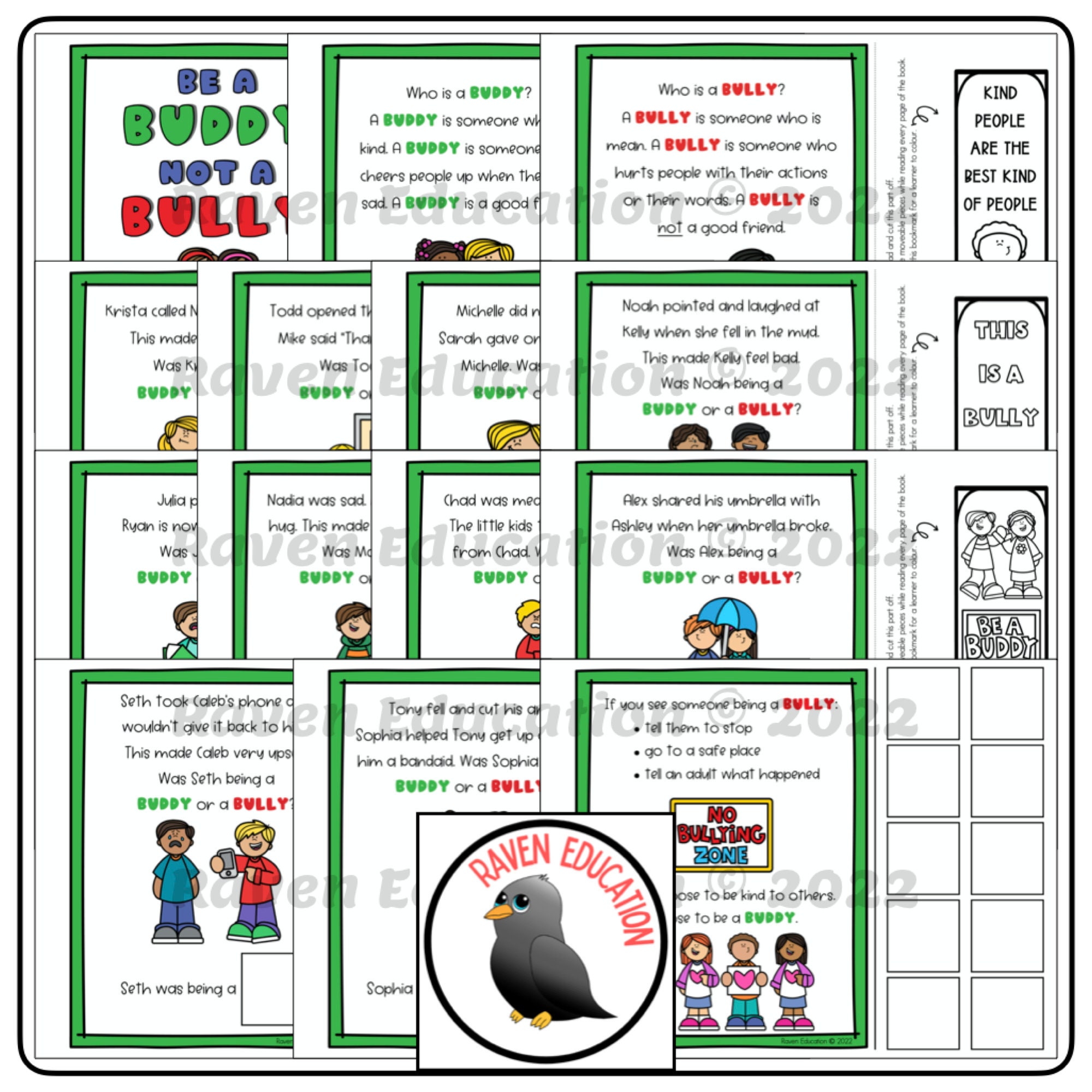 Be A Buddy Not A Bully - Interactive Book - Etsy