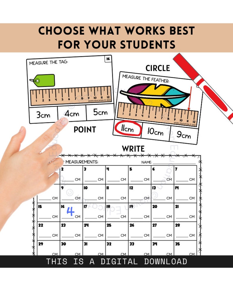 Centimeter Measurement Task Cards - Special Education (digital Download ...