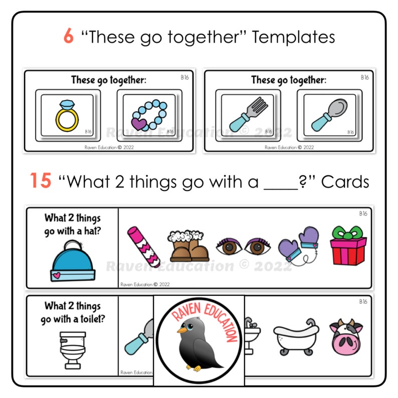 Matching Associated Pictures Task Cards (aligned With ABLLS-R B16) - Etsy