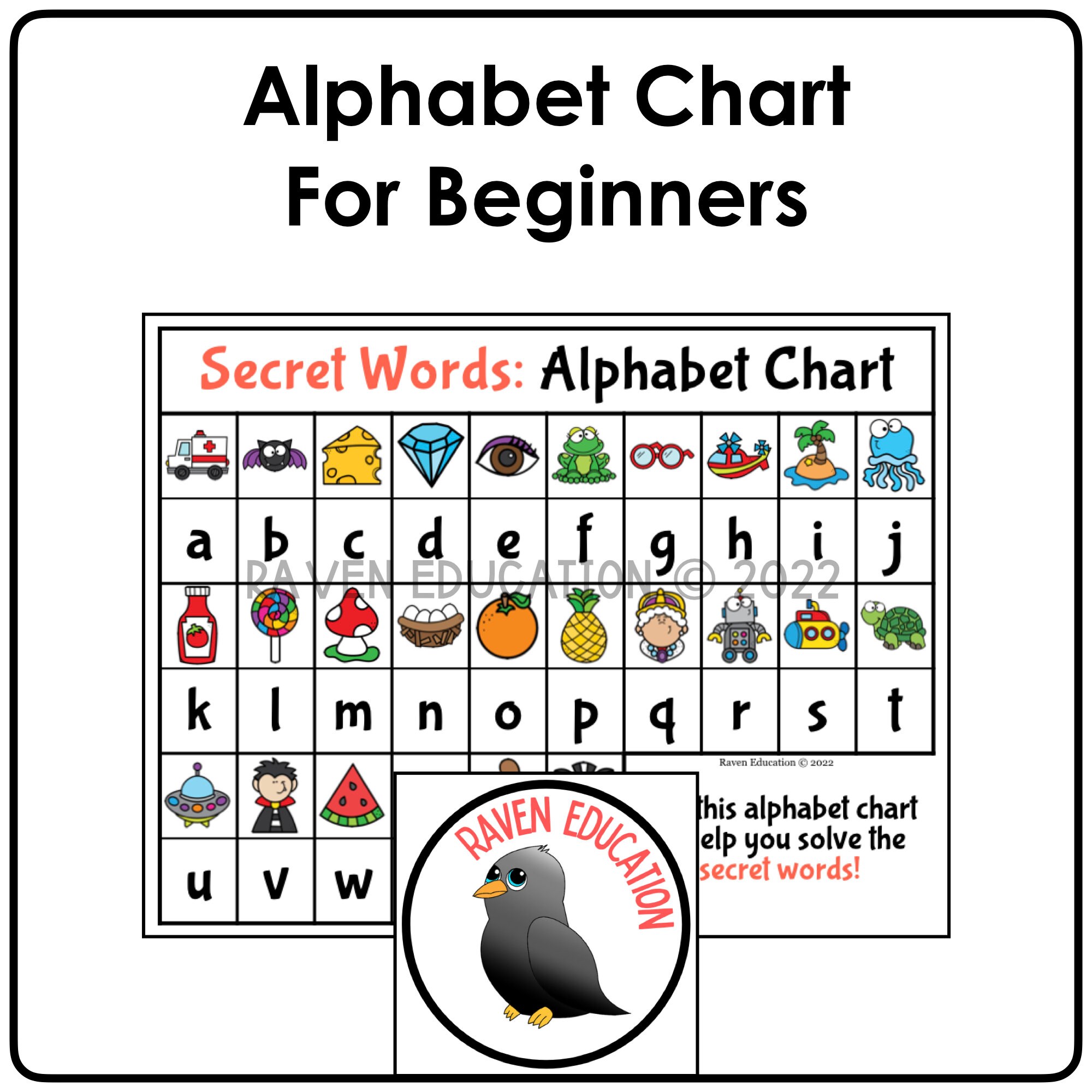 Secret CVC Words (40 Task Cards + Alphabet Chart) - Etsy