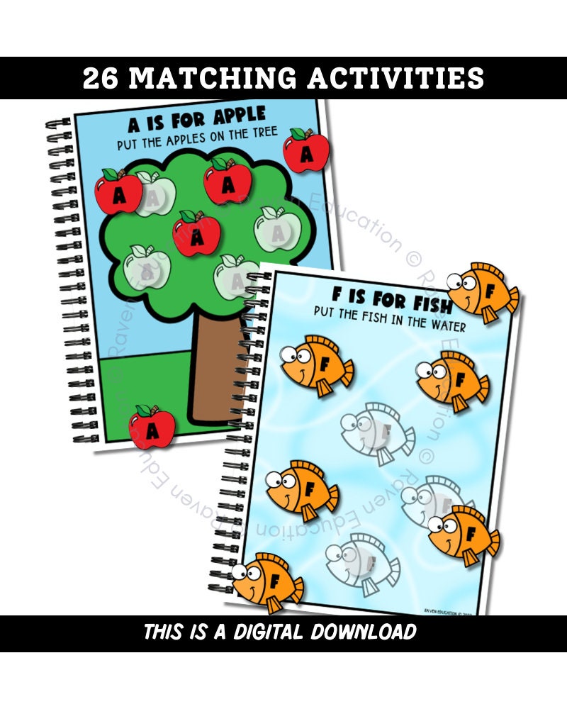 Errorless Alphabet Book 26 Matching Activities interactive Independent ...