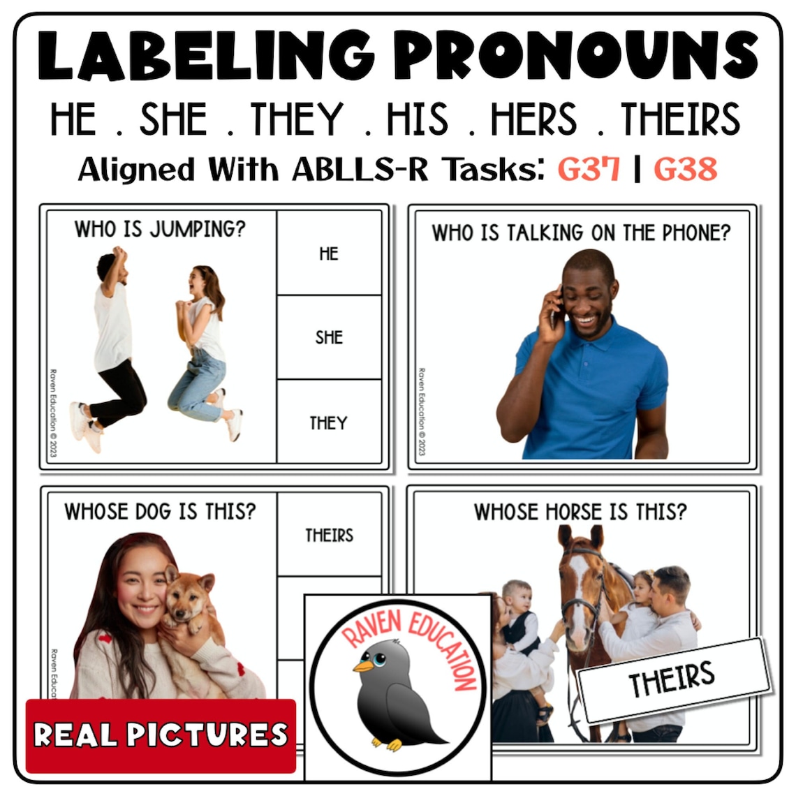 Labeling Pronouns Task Cards: He - She - They - His - Hers - Theirs ...