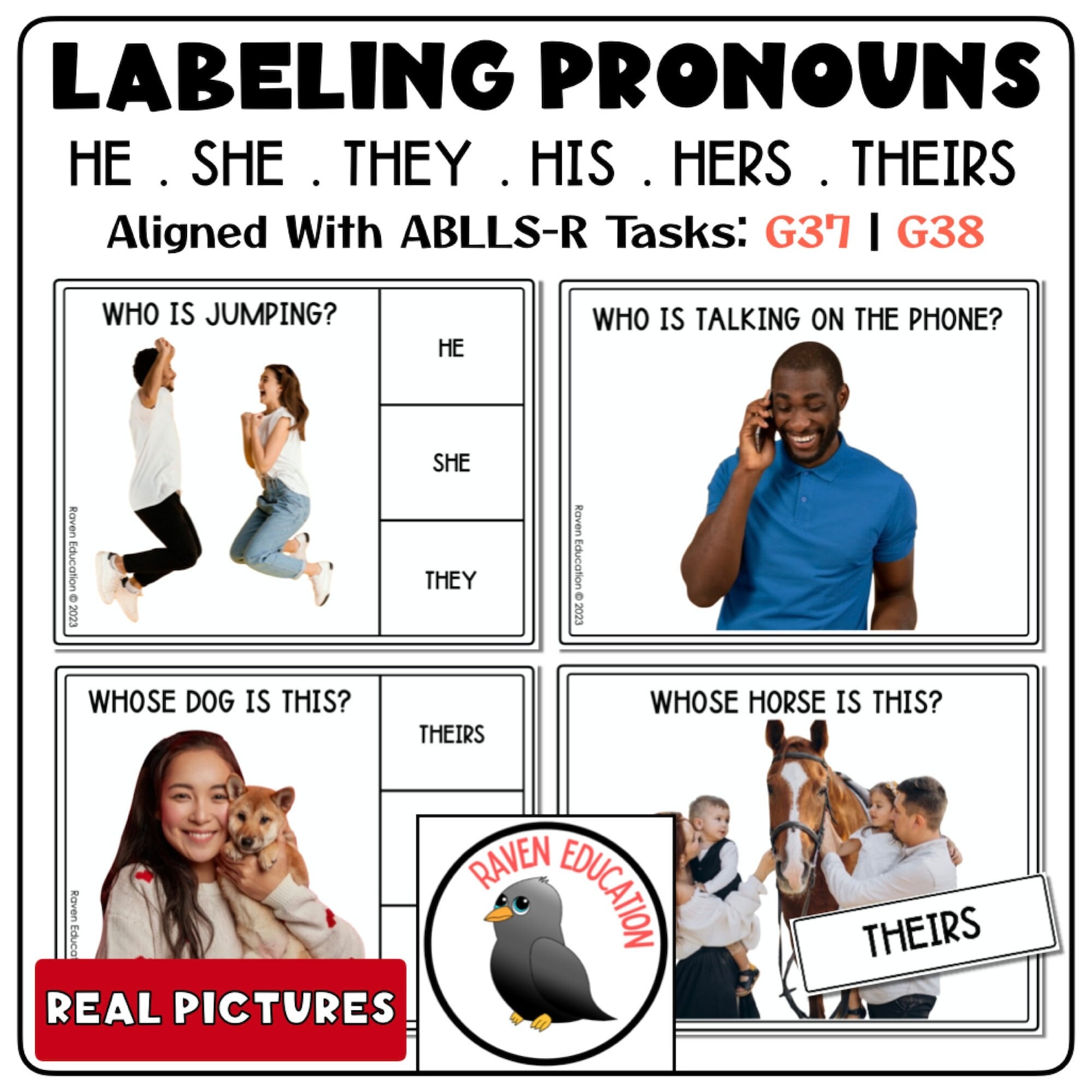 Labeling Pronouns Task Cards: He - She - They - His - Hers - Theirs ...
