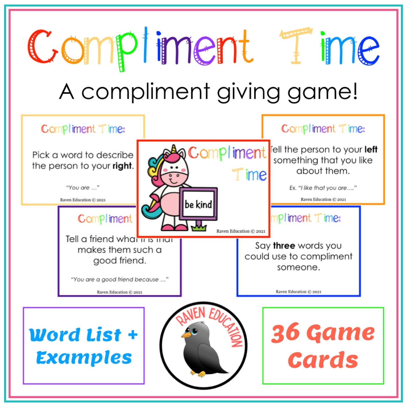 Compliment Time: A Compliment Giving Game (social Skills | Teaching ...