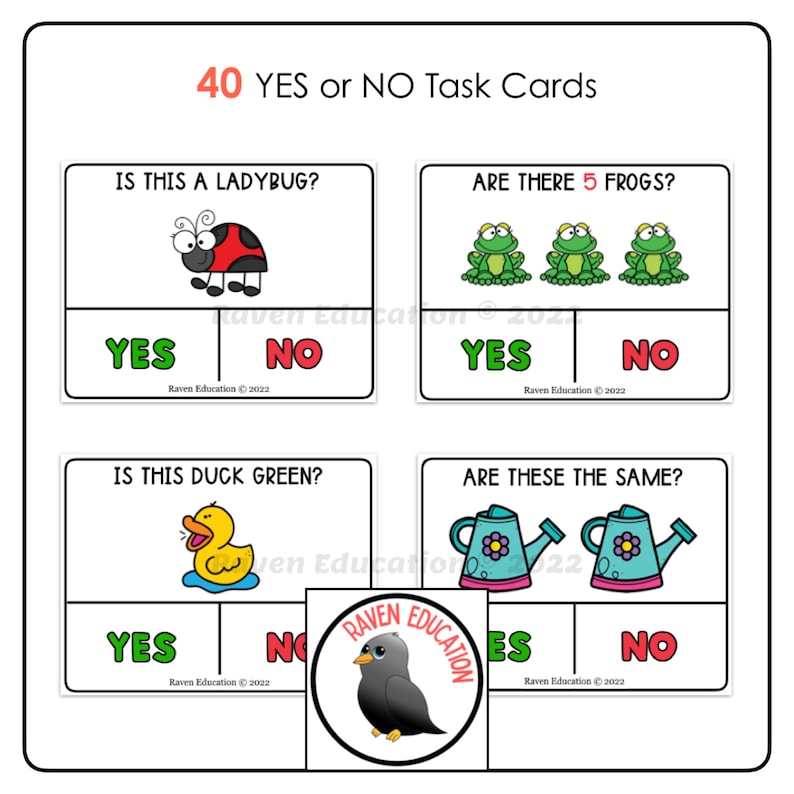 Spring: YES or NO Question Task Cards - Etsy