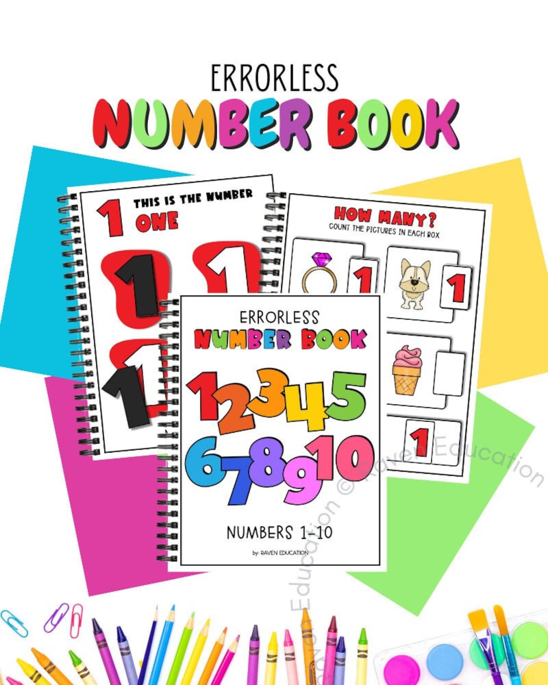 Errorless Number Book: Numbers 1-10 interactive Adapted Special ...