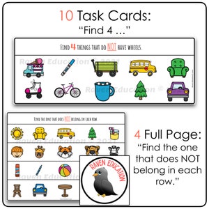 Non-example Task Cards (negation) - Etsy
