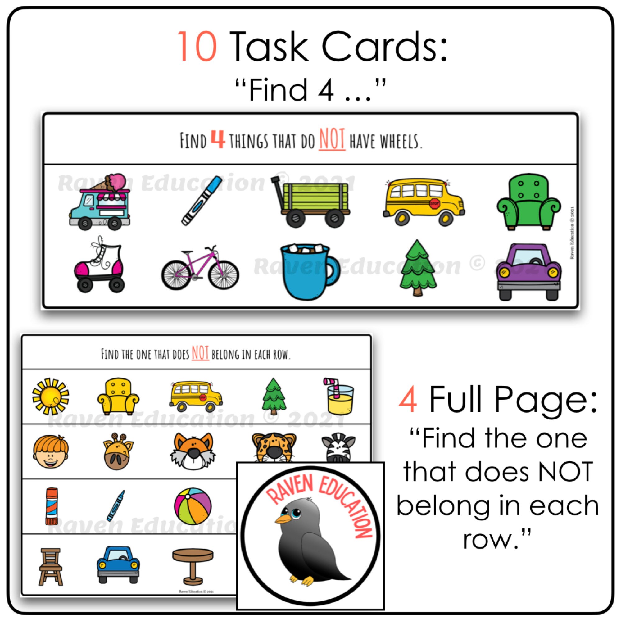 Non-example Task Cards (negation) - Etsy