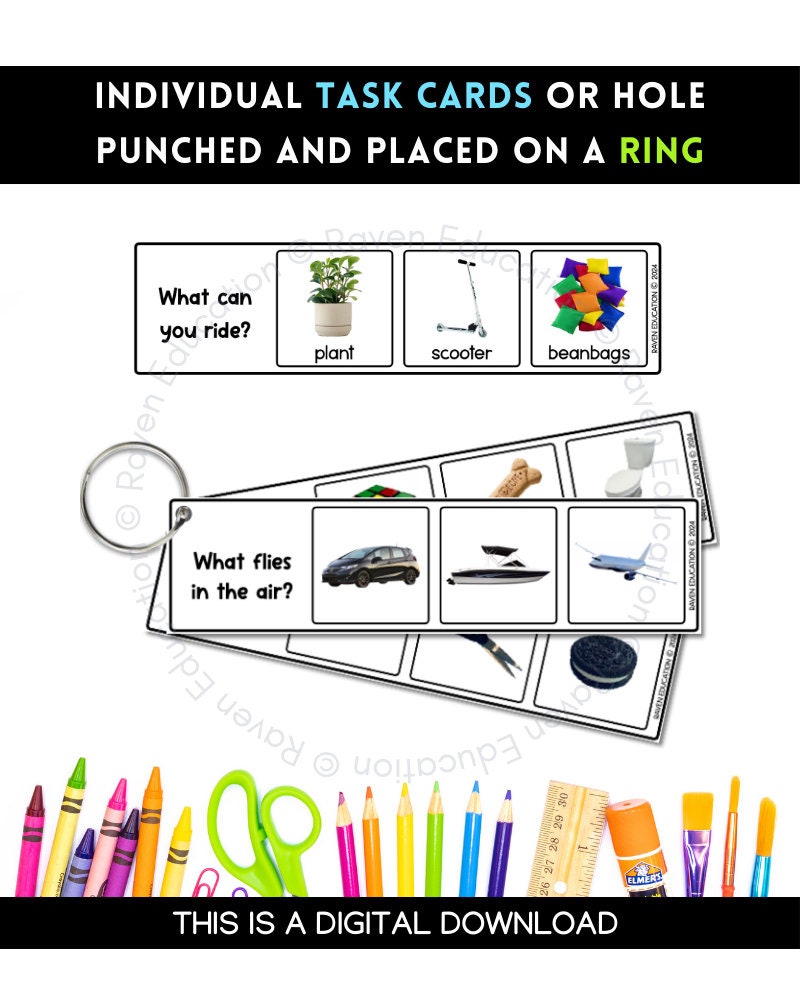 WHAT Questions Task Cards / Flip Cards (special Education | Speech ...