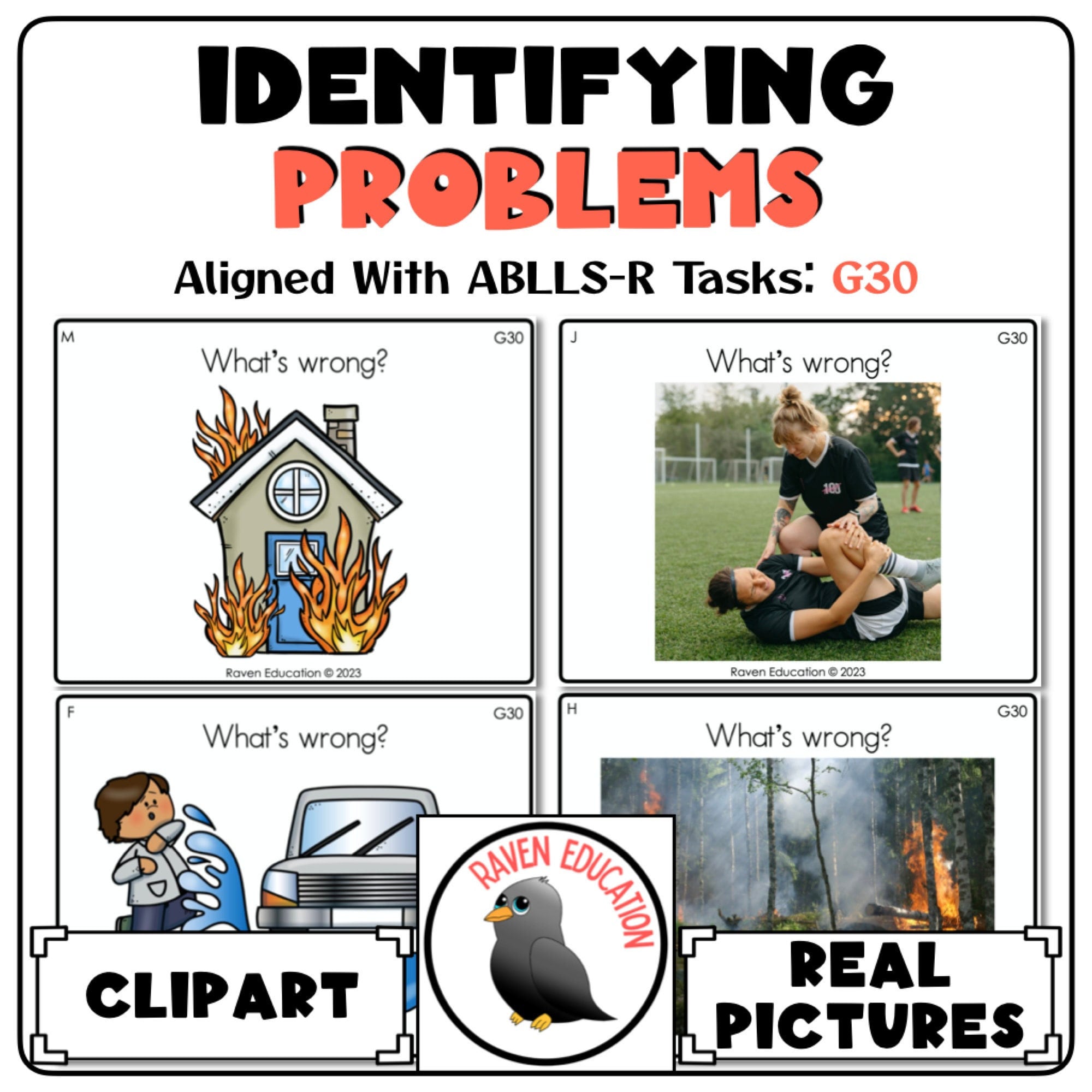 Identifying Problems Task Cards aligned With ABLLS-R G30 - Etsy