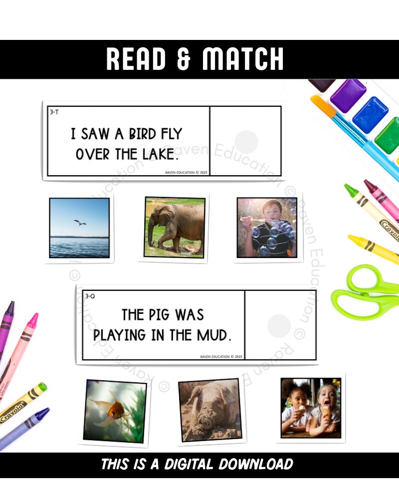 Read & Match: Reading Comprehension Activity matching Literacy Task ...