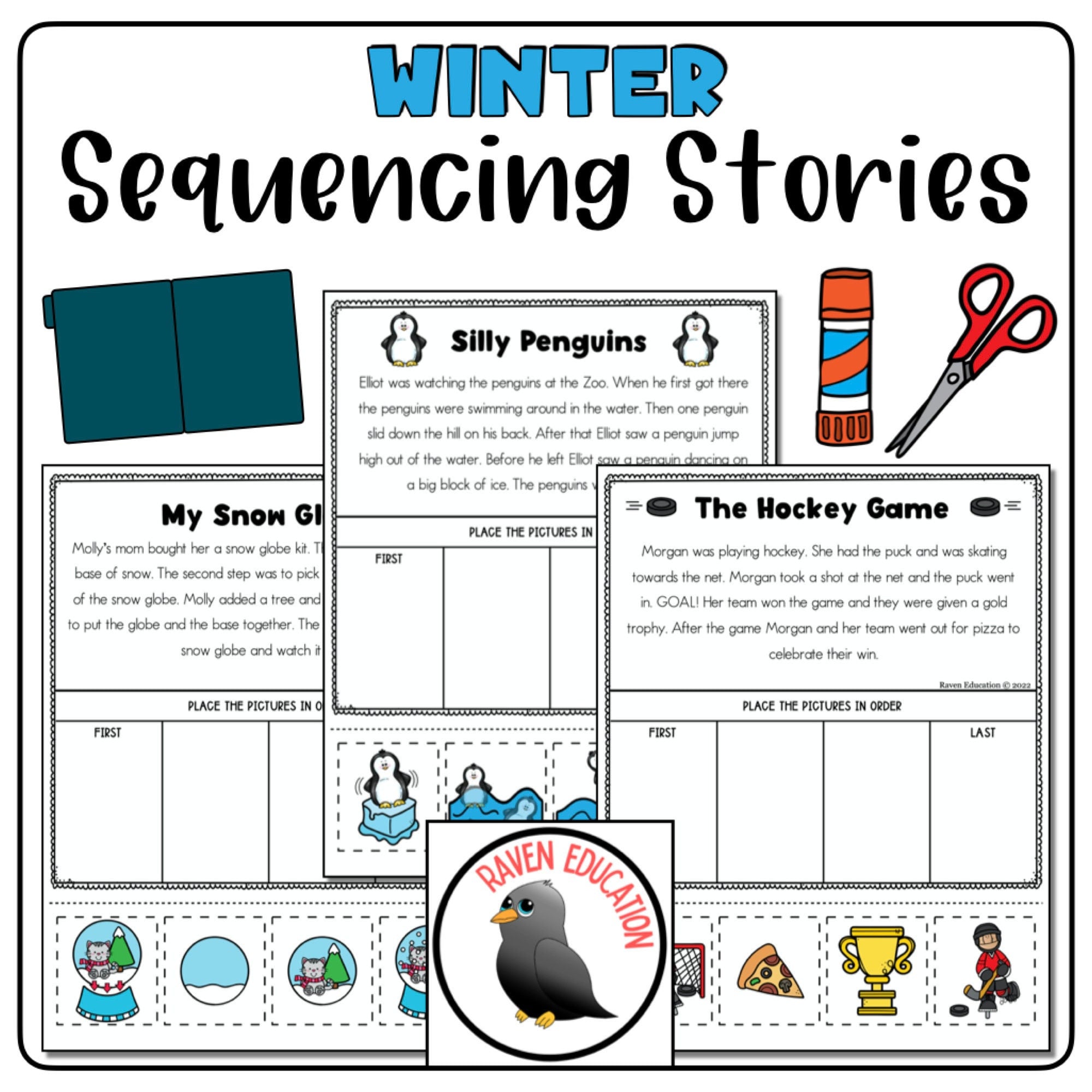 Winter Sequencing Stories (reading Comprehension) File Folder or Cut ...