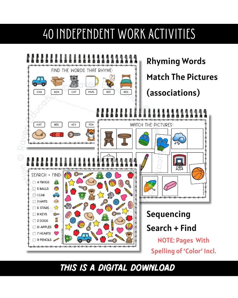 My Interactive Activity Binder Special Education Busy Book Adapted Book ...