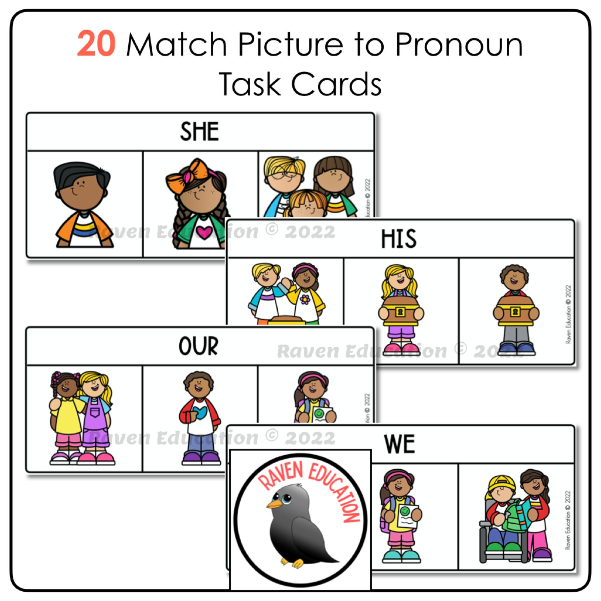 Receptive Pronouns Task Cards (aligned With ABLLS-R Task C52) - Etsy