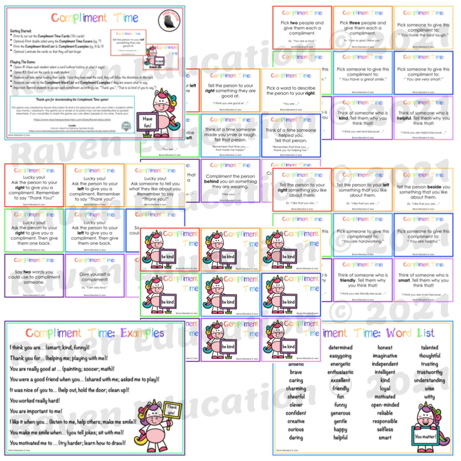 Compliment Time: A Compliment Giving Game (social Skills | Teaching ...