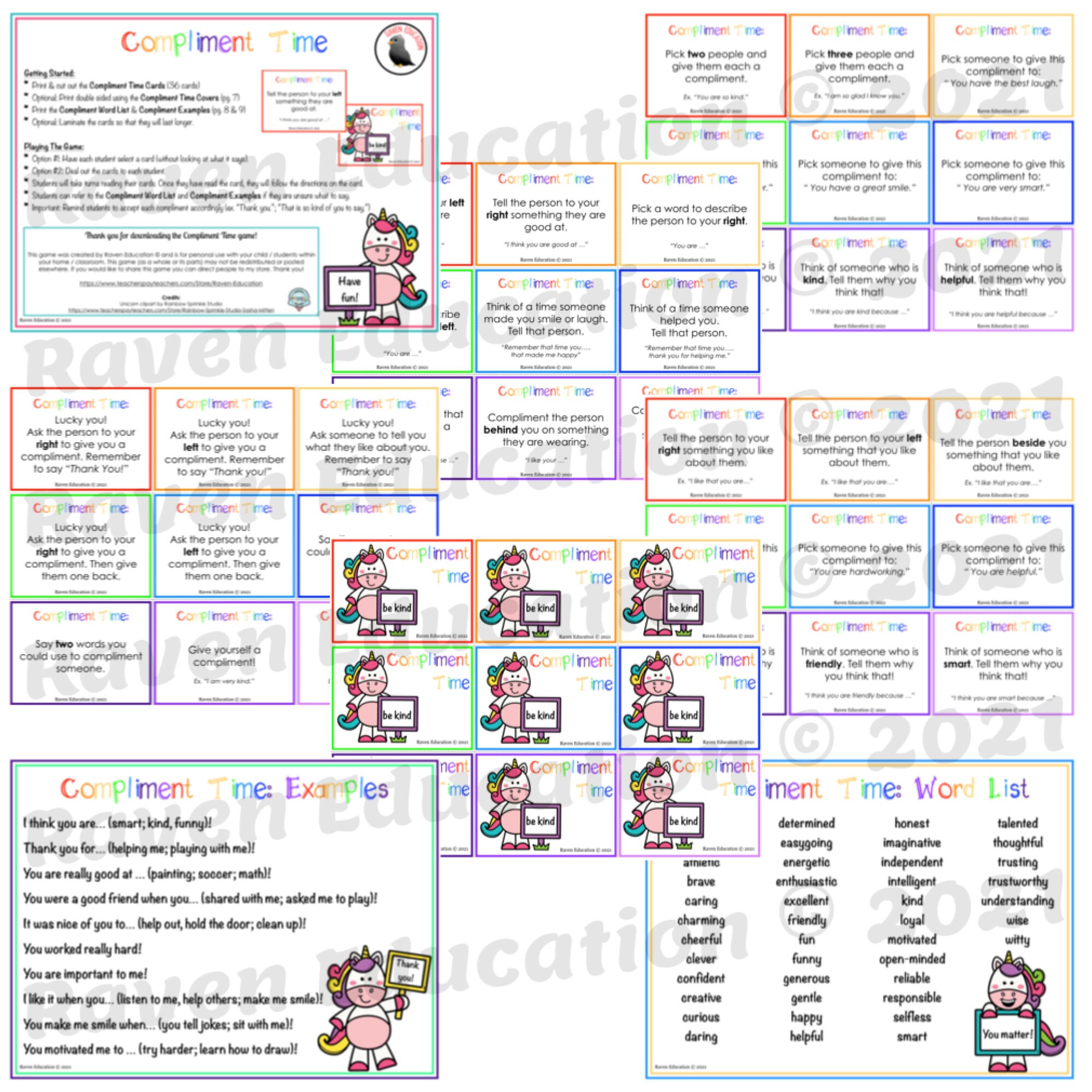 Compliment Time: A Compliment Giving Game (social Skills | Teaching ...
