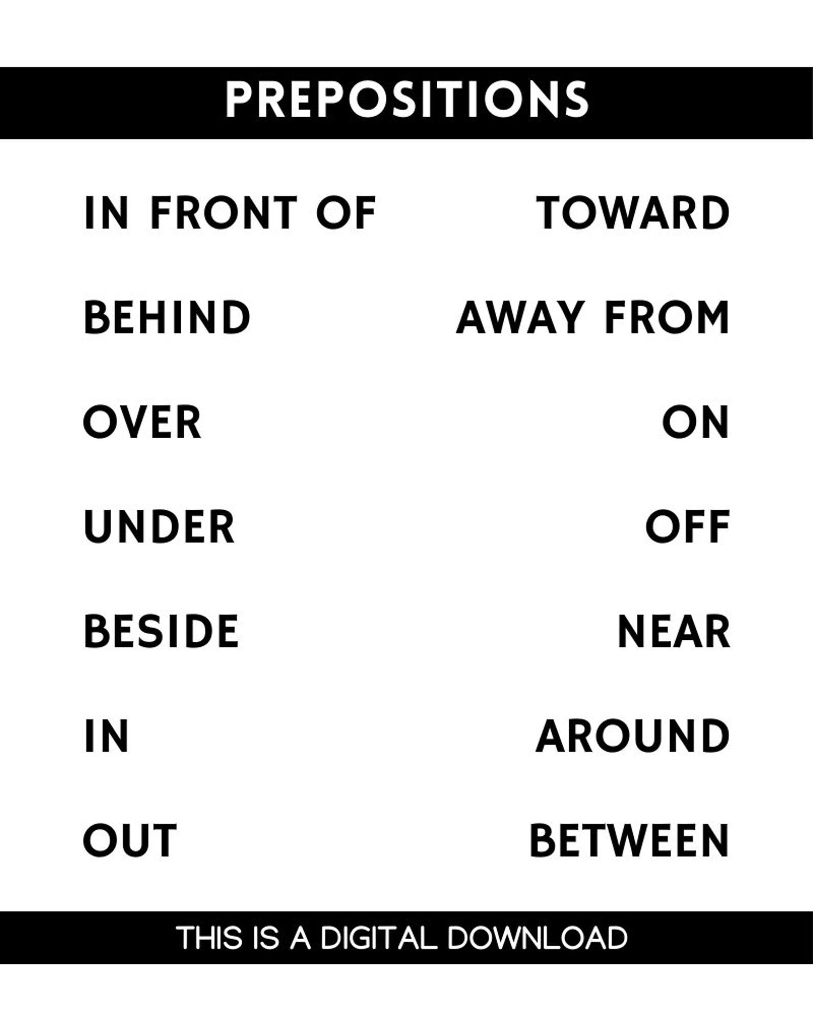 Preposition Activity Bundle #1 (40 Task Cards | Interactive | Following ...