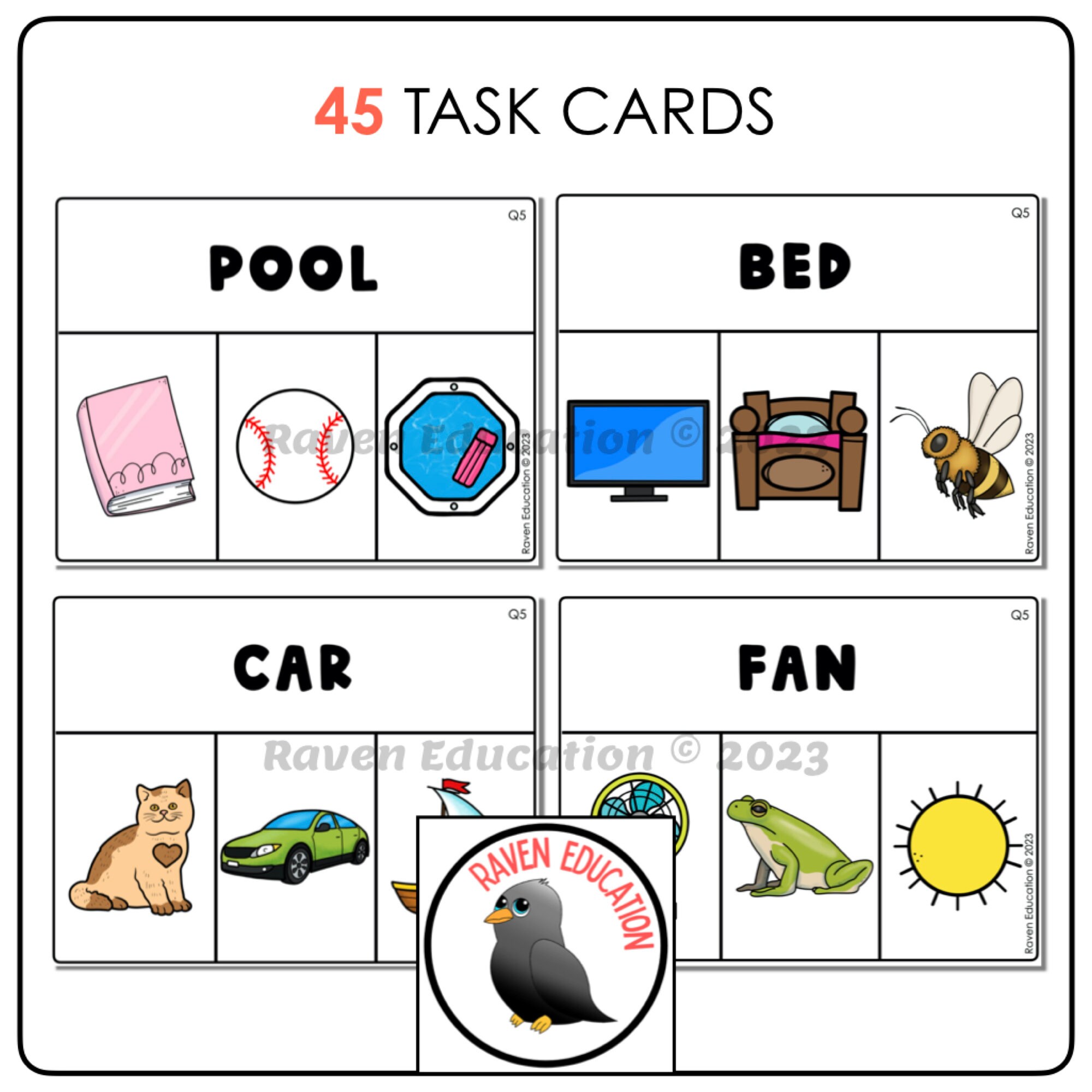 Matching Word to Picture Task Cards + Worksheets (aligned With ABLLS-R ...