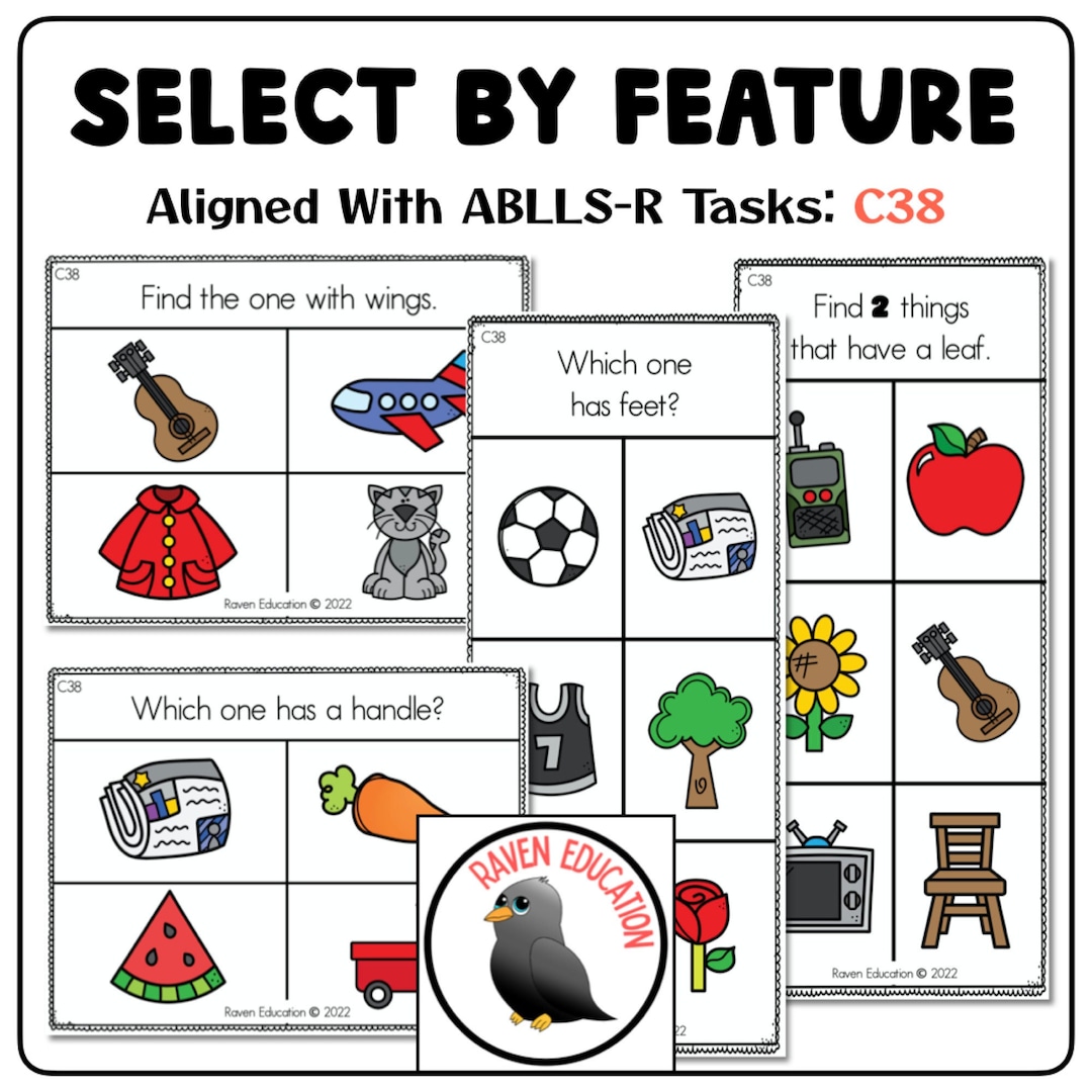 Select by Feature Task Cards (aligned With ABLLS-R C38) - Etsy