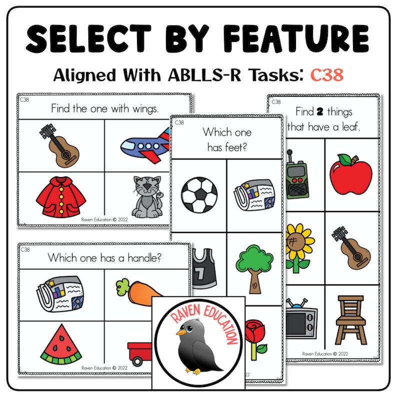 Select by Feature Task Cards (aligned With ABLLS-R C38) - Etsy