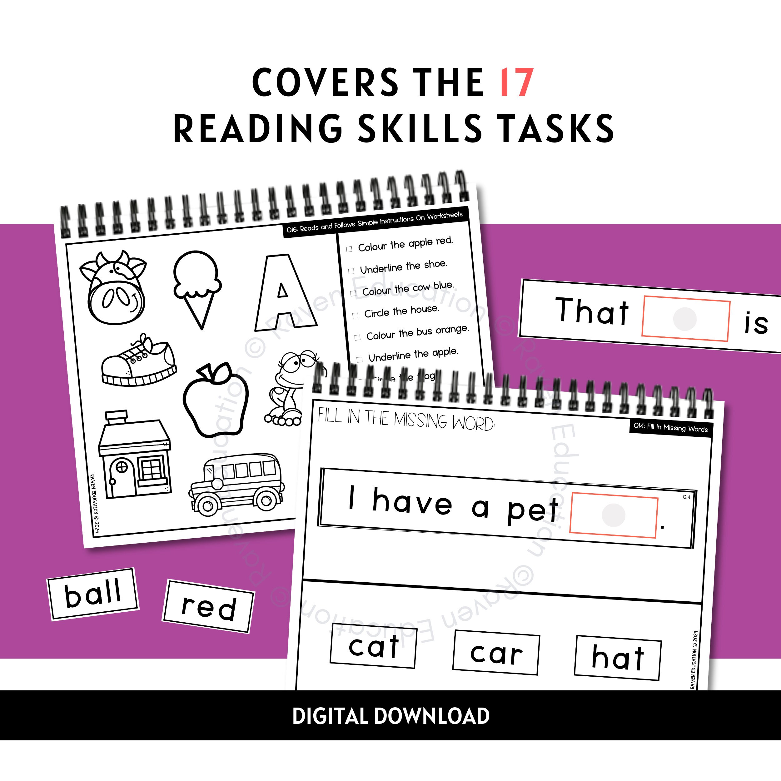Reading Skills Assessment Binder Aligned With ABLLS-R Q Tasks - Etsy