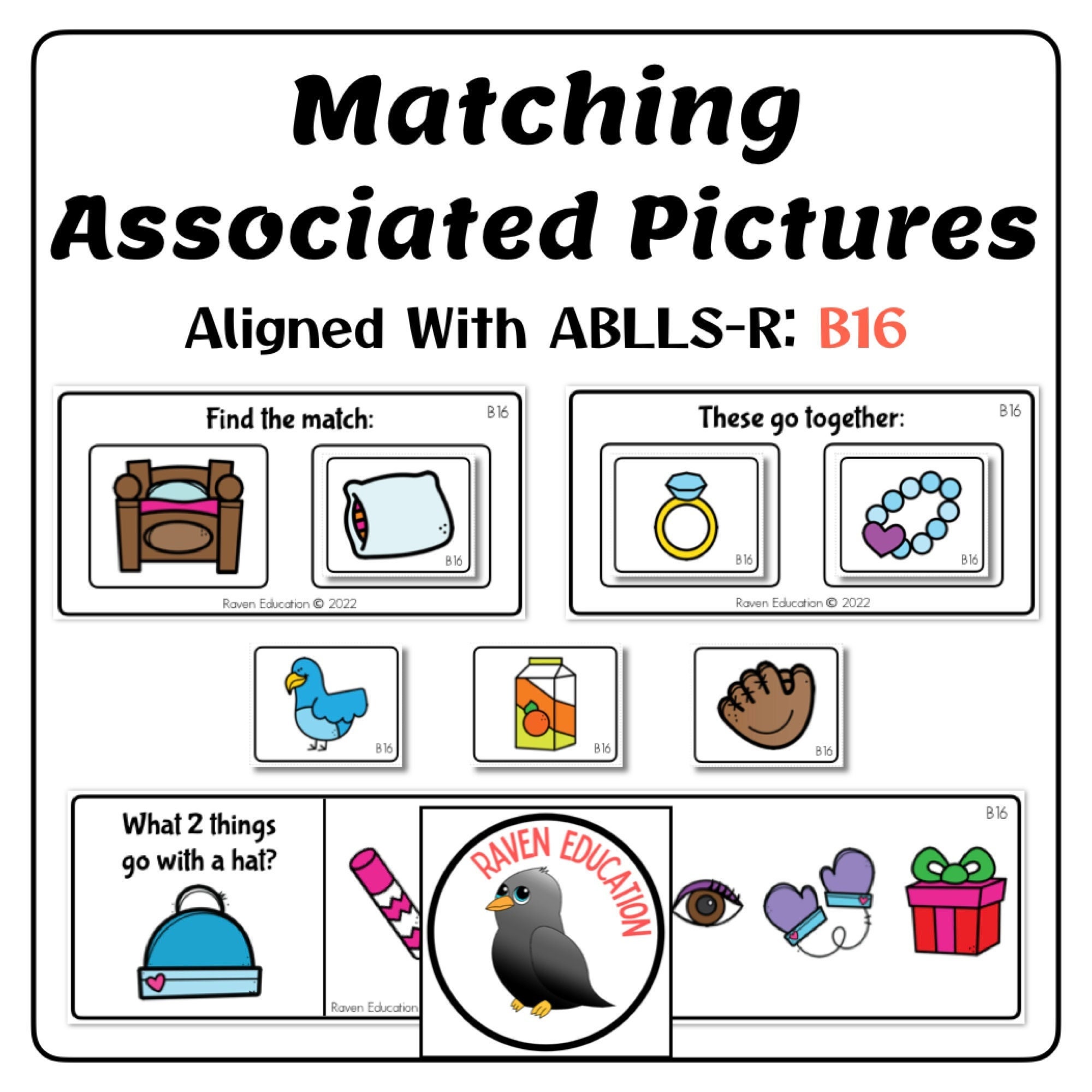 Matching Associated Pictures Task Cards (aligned With ABLLS-R B16) - Etsy