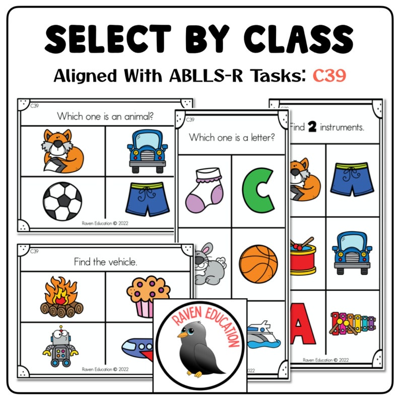 Select by Class / Category Task Cards (aligned With ABLLS-R C39) - Etsy