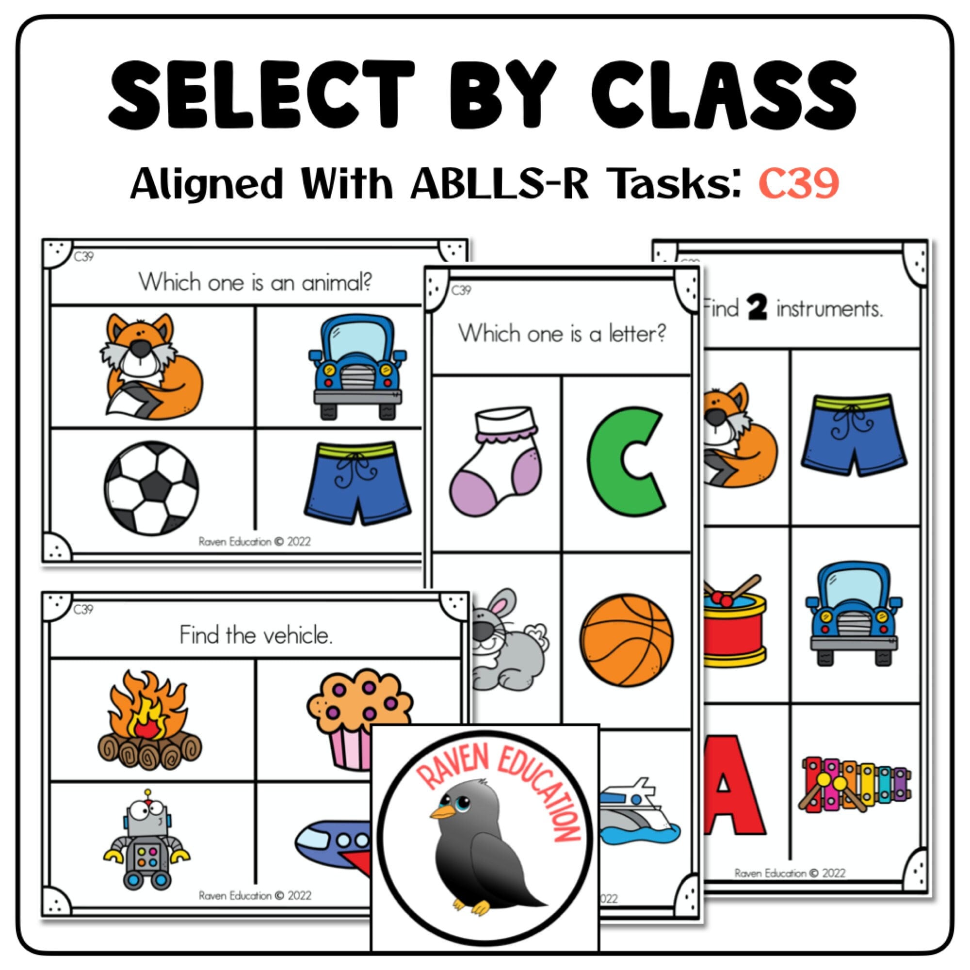 Select by Class / Category Task Cards (aligned With ABLLS-R C39) - Etsy