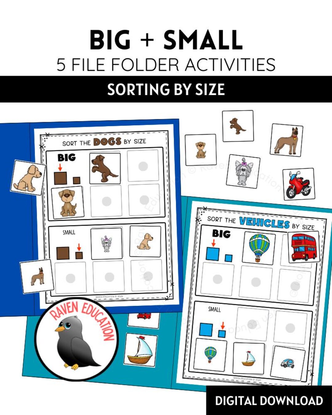 Sorting Big + Small File Folder Activities (size Comparison ...