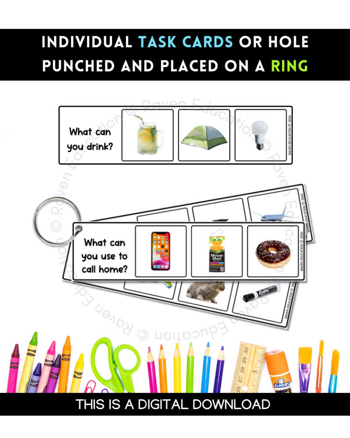 WHAT Questions Task Cards / Flip Cards (special Education | Speech ...