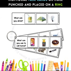 WHAT Questions Task Cards / Flip Cards (special Education | Speech ...