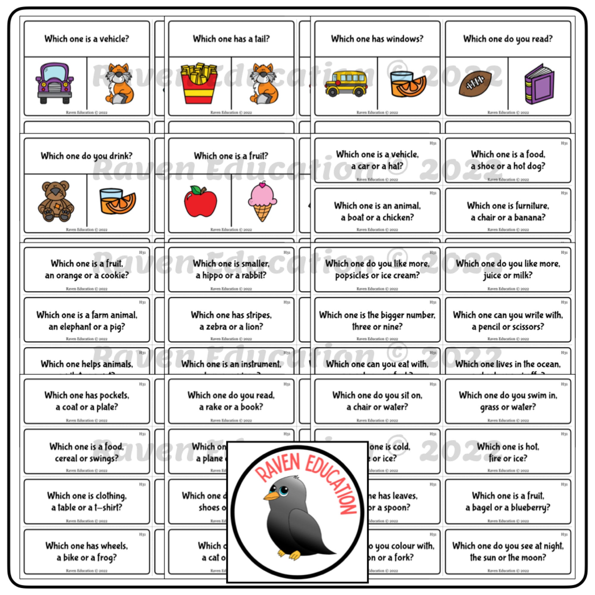 WHICH Question Cards (ABLLS-R Aligned H31) - Etsy