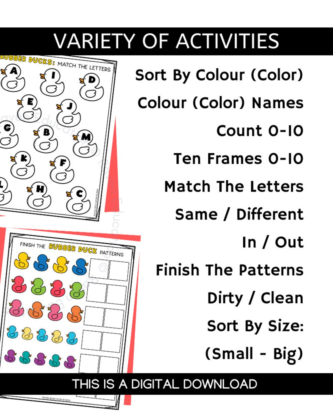 Rubber Ducks File Folder Activity Bundle (15 File Folder Activities ...