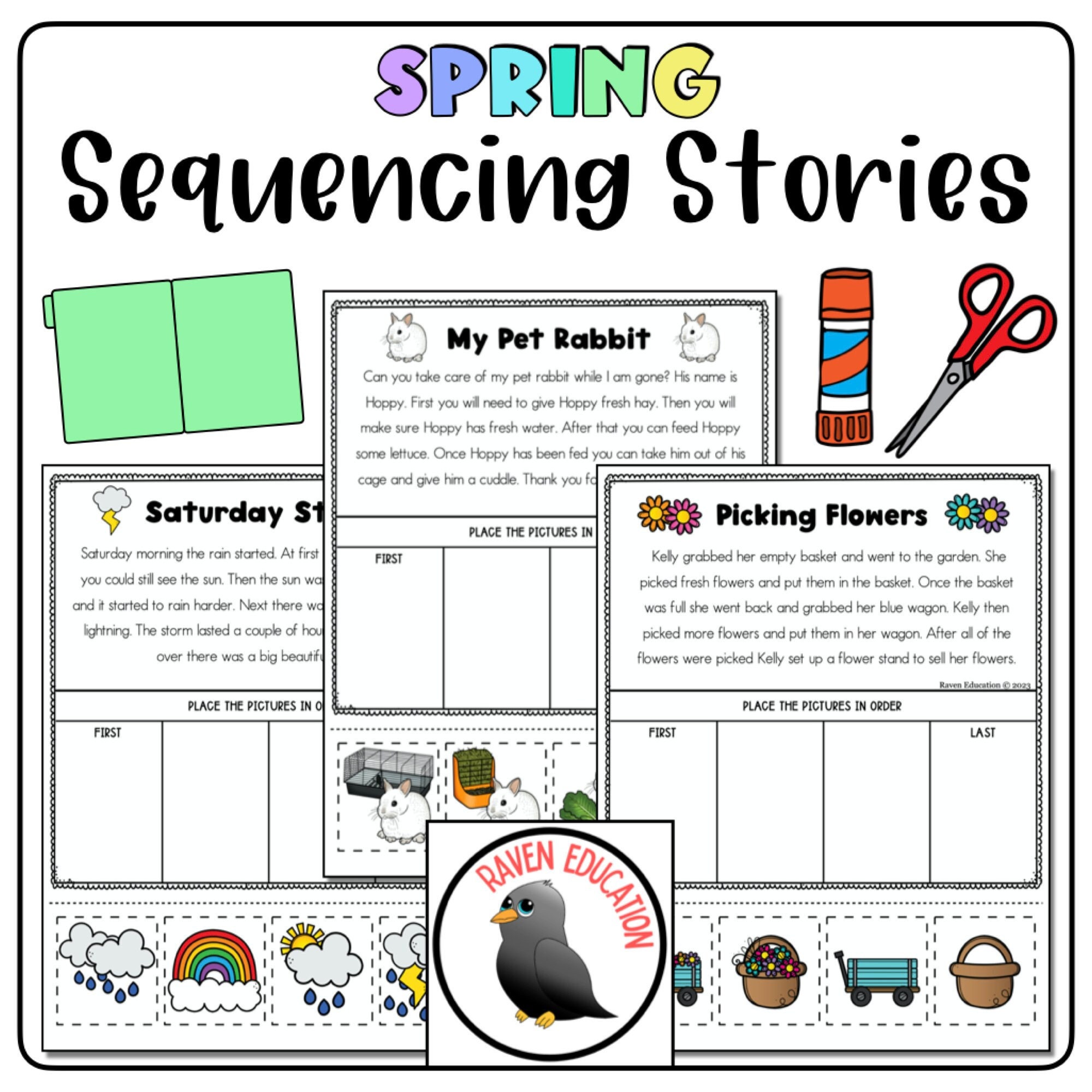 Spring Sequencing Stories - Reading Comprehension (file Folder or Cut ...