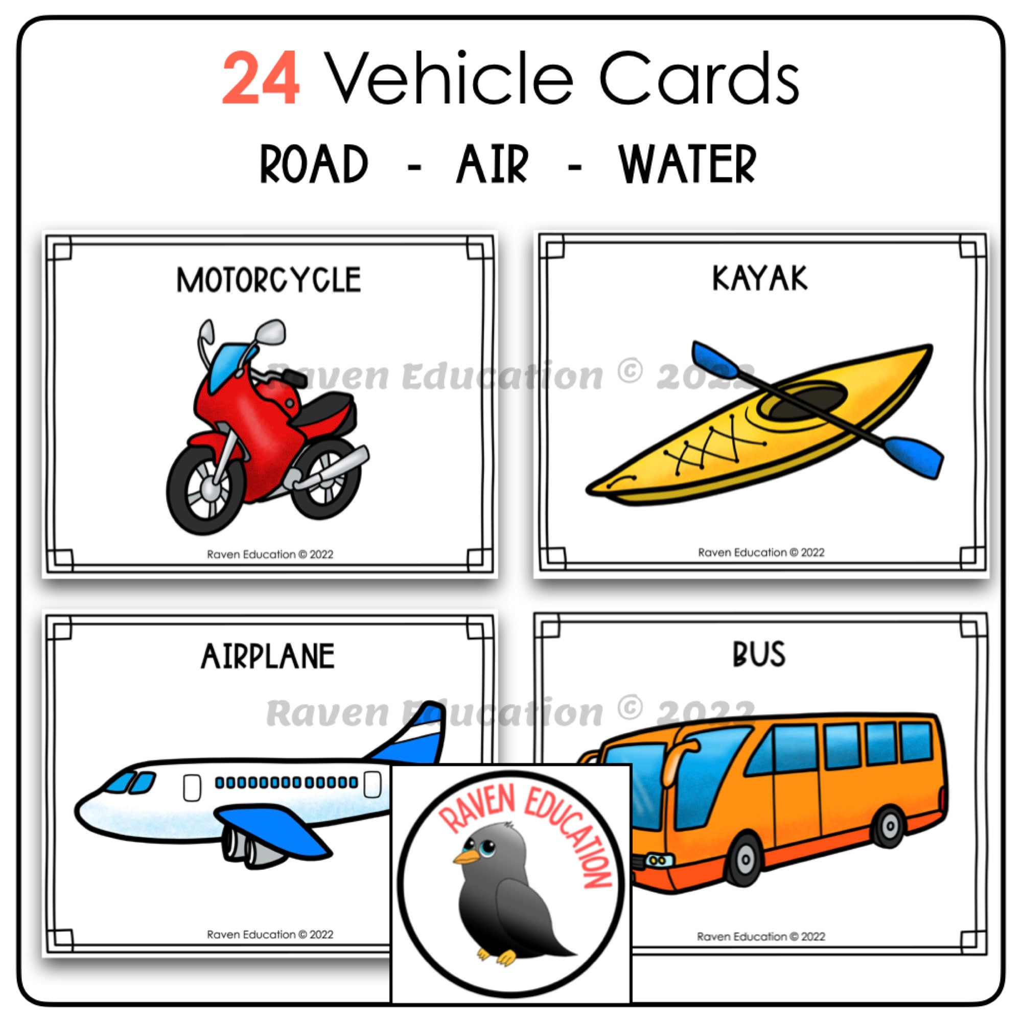 Transportation Vehicle Task Cards and Sorting Activity (road - Air ...