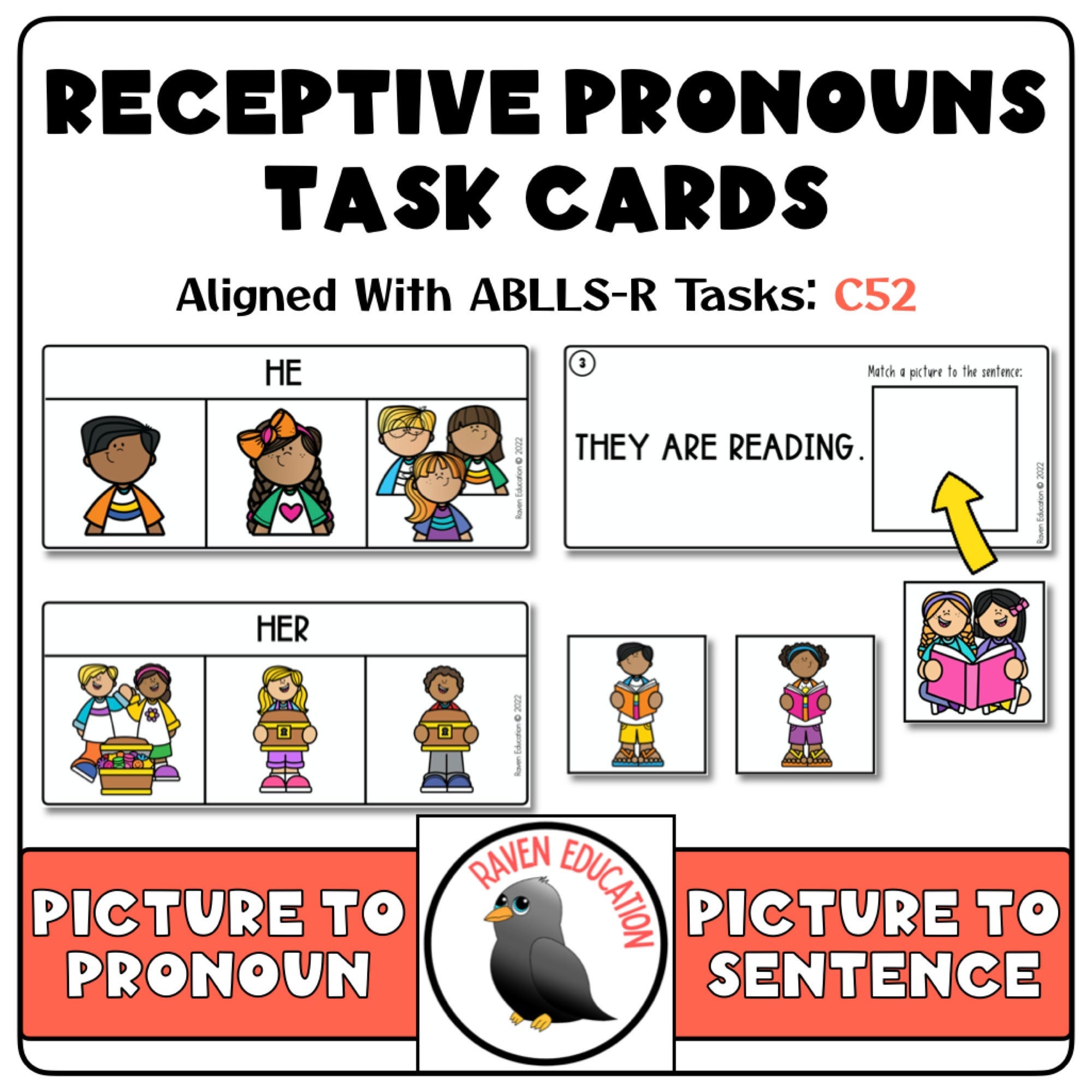 Receptive Pronouns Task Cards (aligned With ABLLS-R Task C52) - Etsy