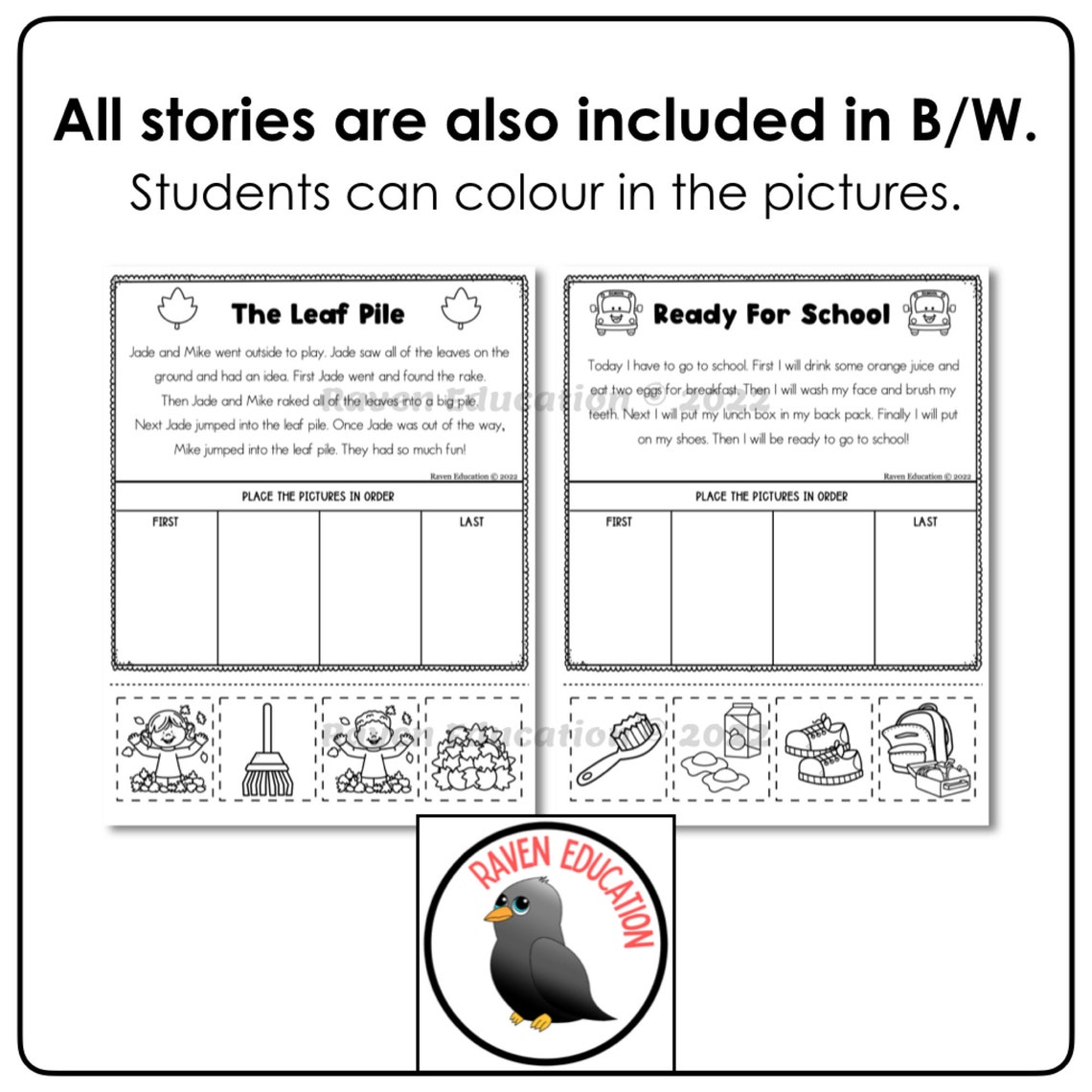 Fall Sequencing Stories (reading Comprehension) File Folder or Cut and ...