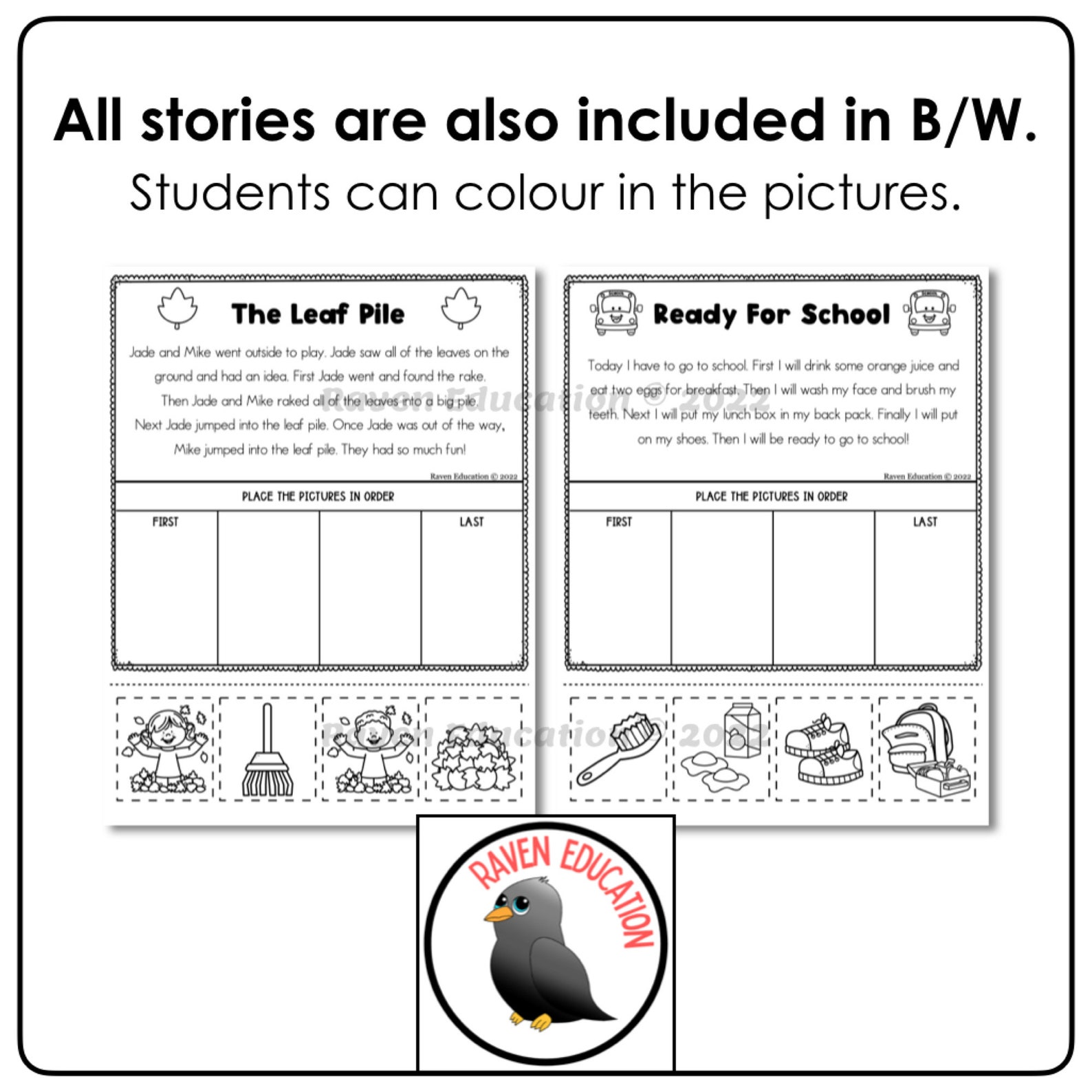 Fall Sequencing Stories (reading Comprehension) File Folder or Cut and ...