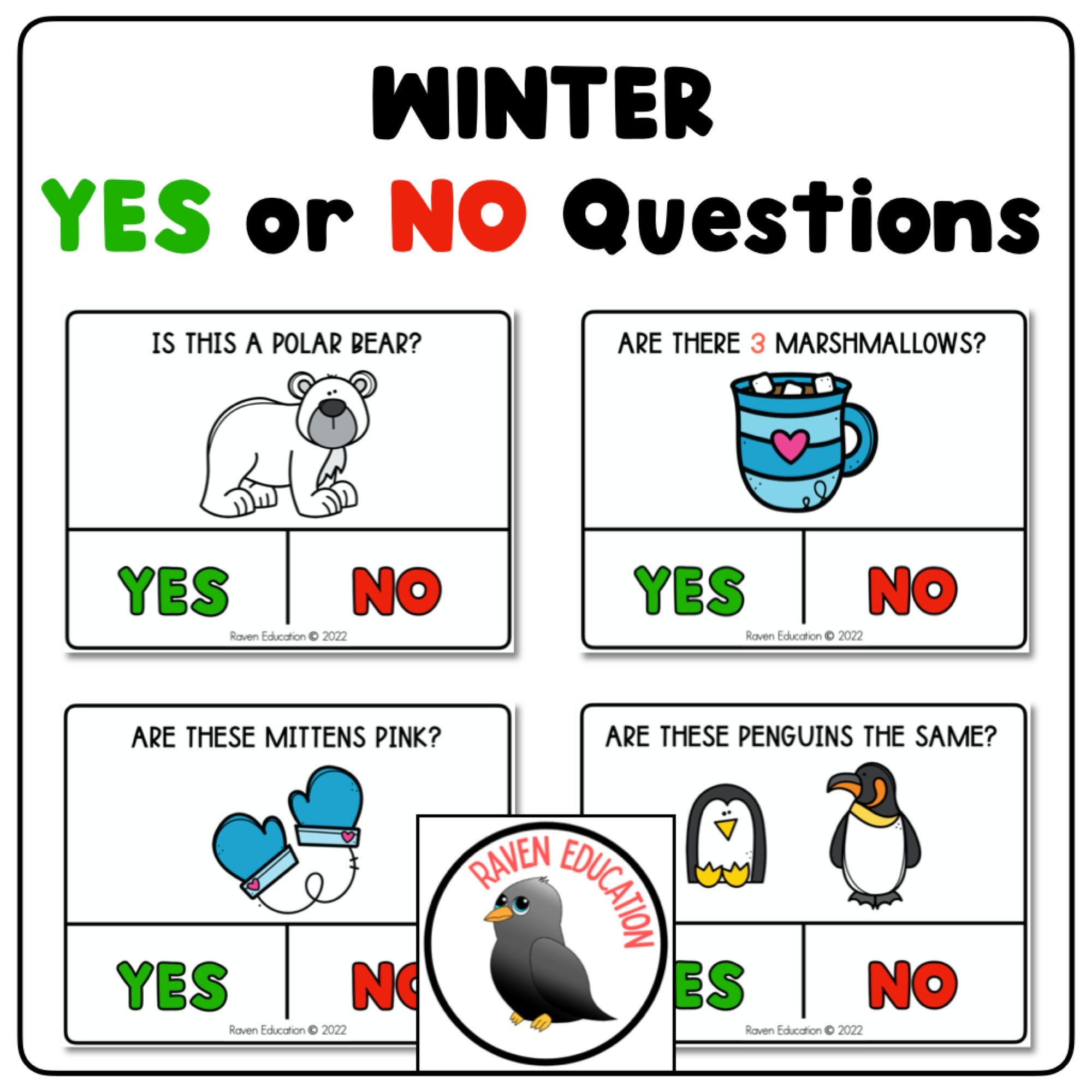 Winter: YES or NO Question Task Cards - Etsy