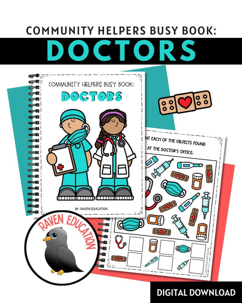 Community Helper Busy Book: Doctors (matching, Counting, Letters ...