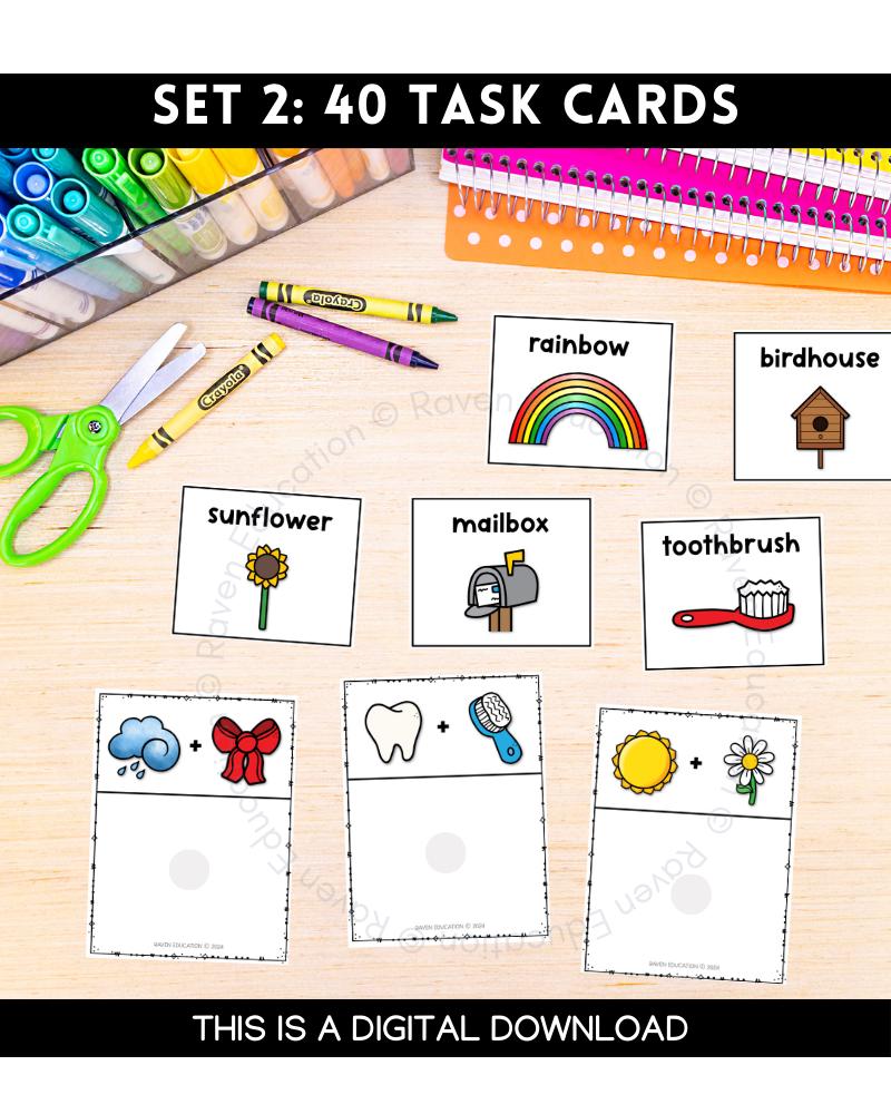 Compound Words Matching Task Cards (vocabulary | English | Special ...