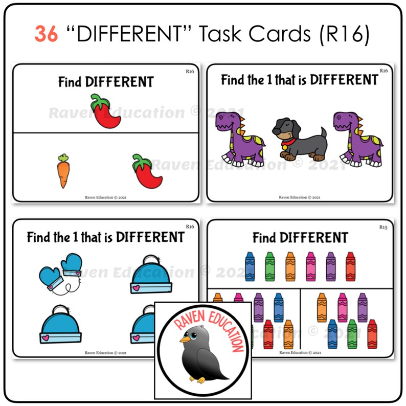 Same / Different Task Cards aligned With ABLLS-R R15 & R16 - Etsy