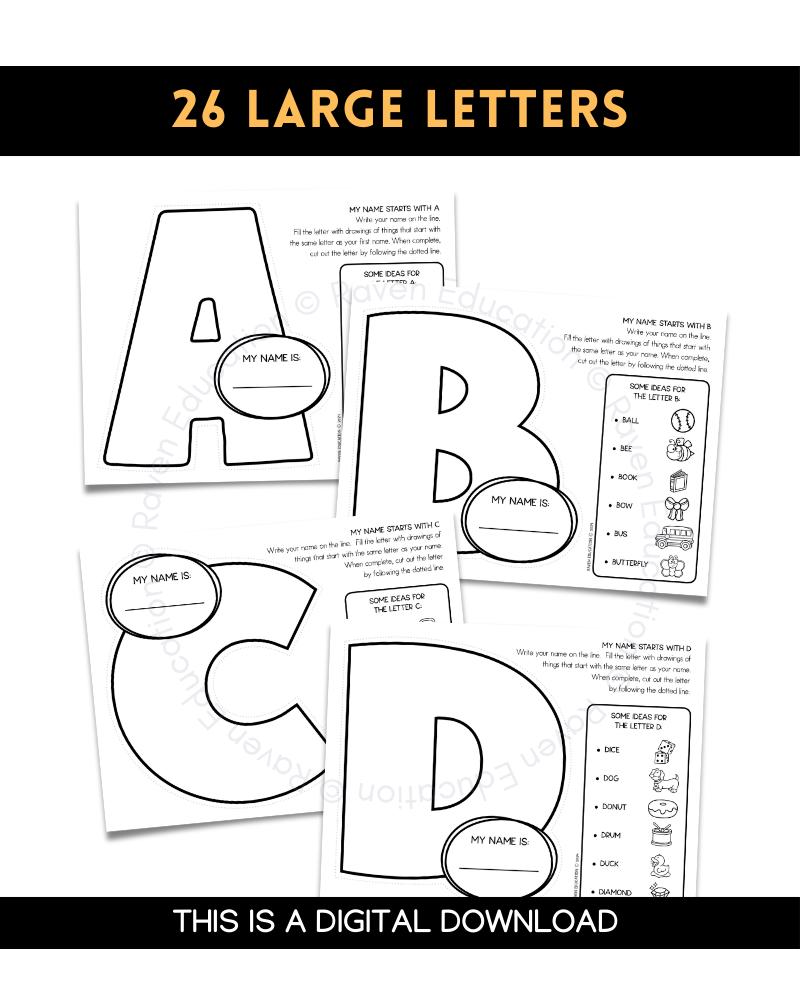 First Letter of Your Name Craft (my Name is | Beginning Letters | Name ...