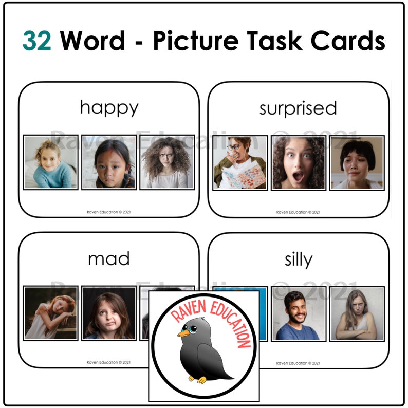 Labeling Emotions Task Cards (8 Emotions | 96 Cards) - Etsy