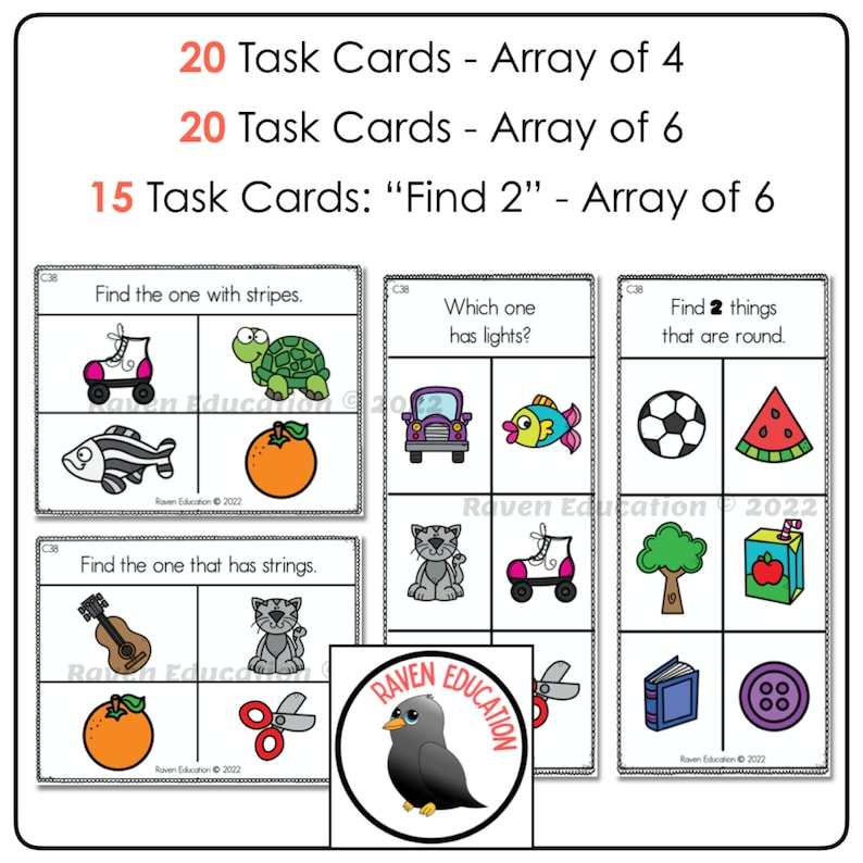 Select by Feature Task Cards (aligned With ABLLS-R C38) - Etsy