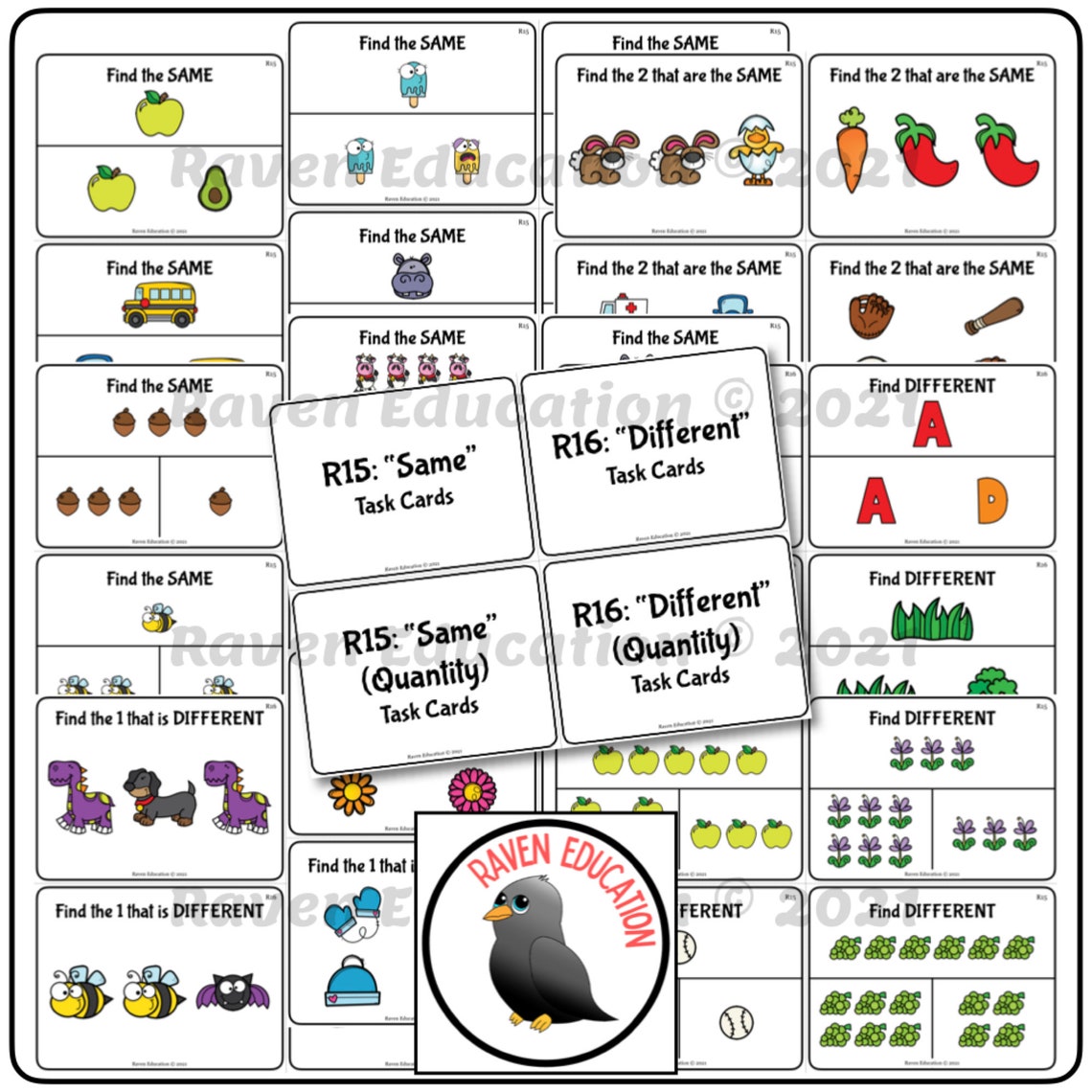 Same / Different Task Cards aligned With ABLLS-R R15 & R16 - Etsy